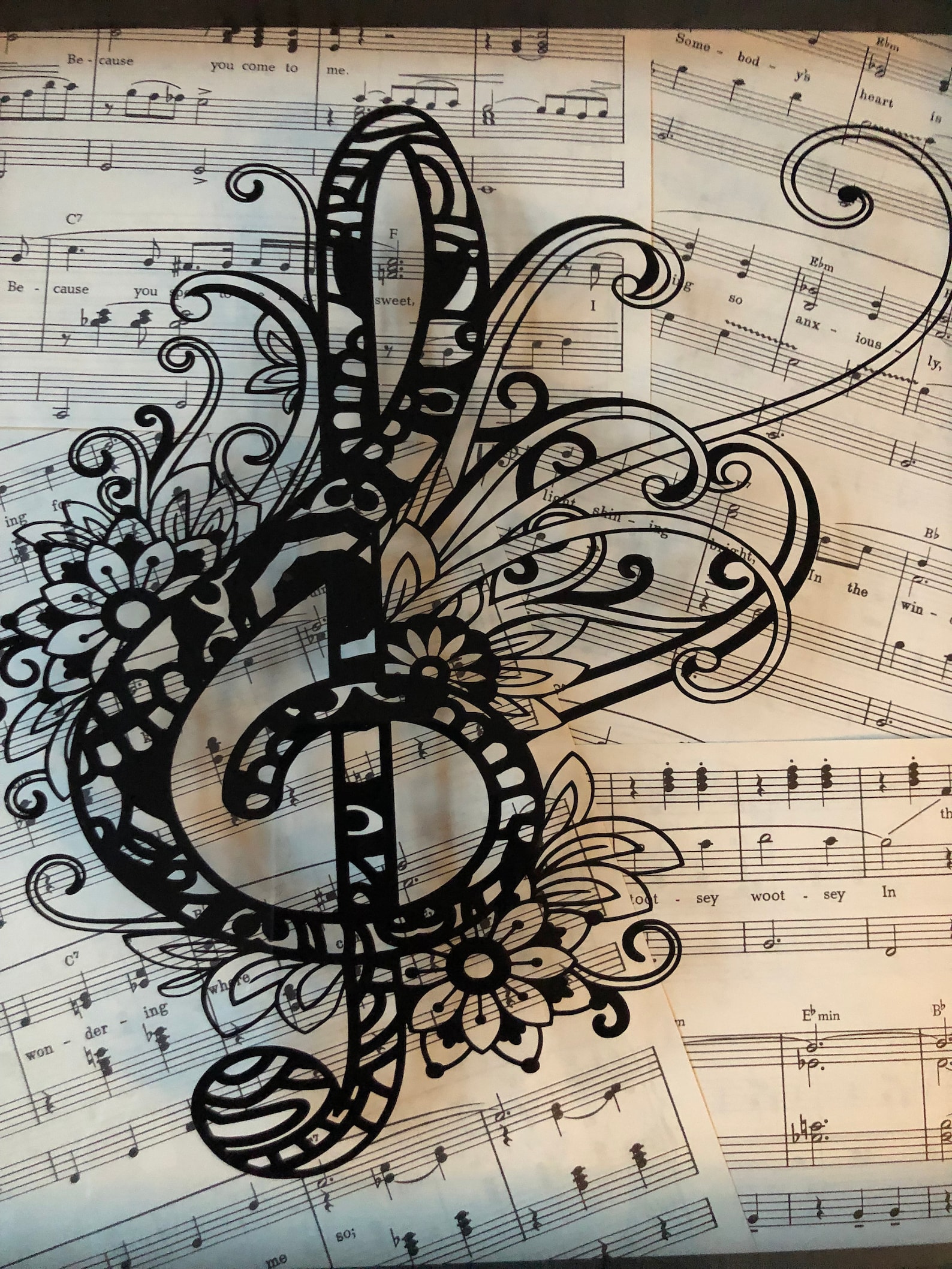 Music Note Shadow Box - Etsy