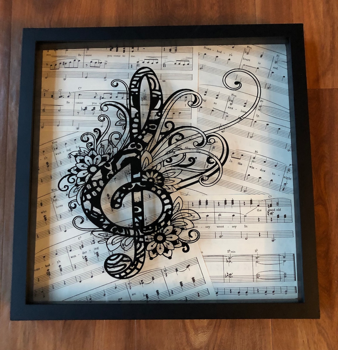 Music Note Shadow Box - Etsy