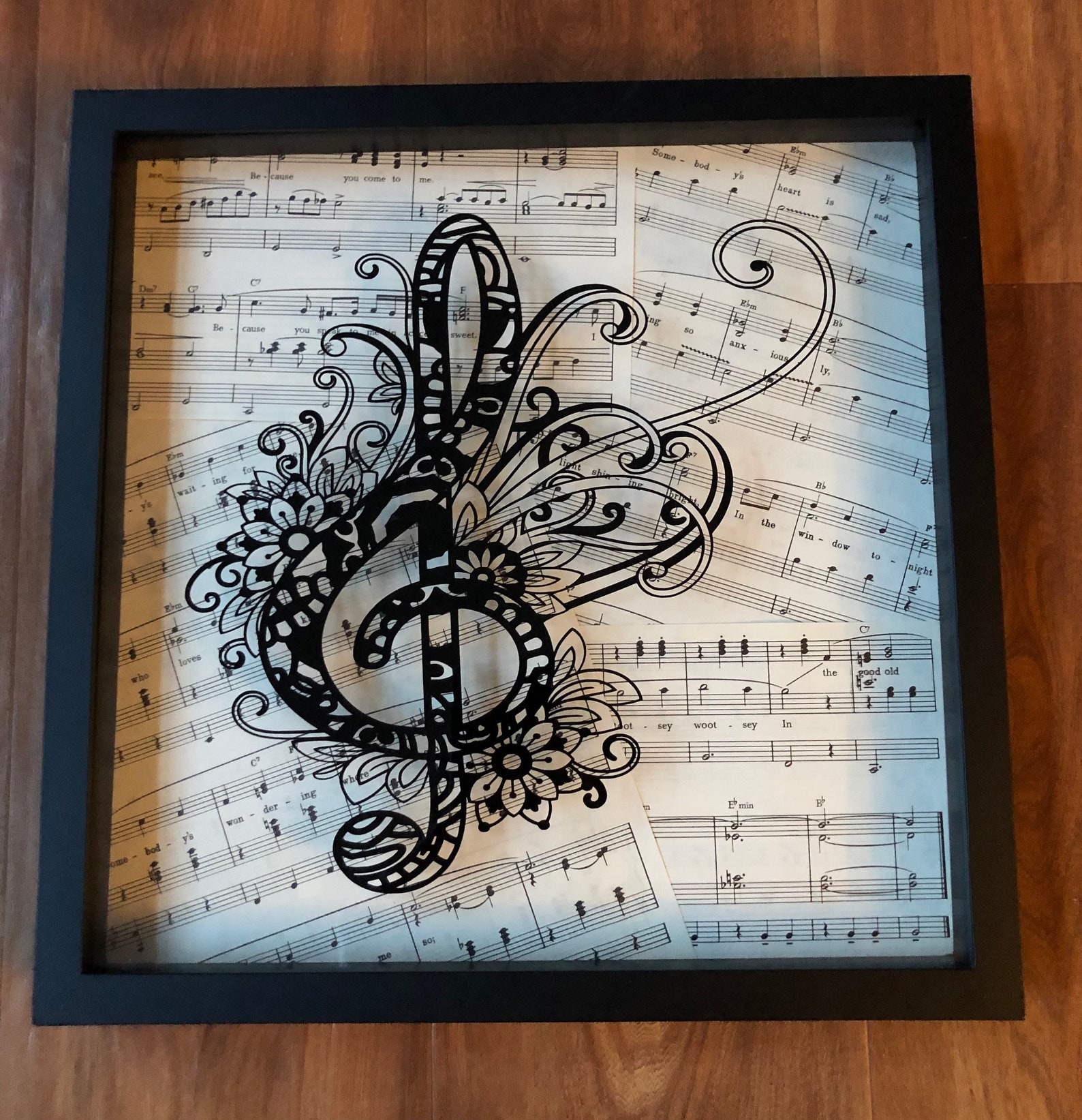 Music Note Shadow Box - Etsy