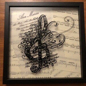 Music Note Shadow Box - Etsy