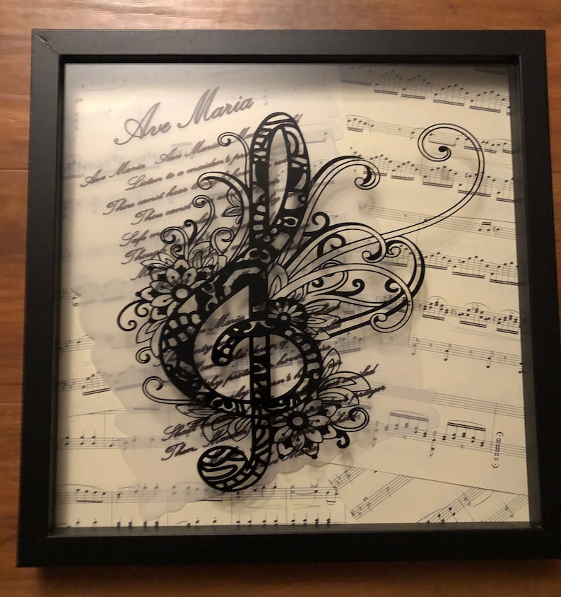 Music Note Shadow Box - Etsy