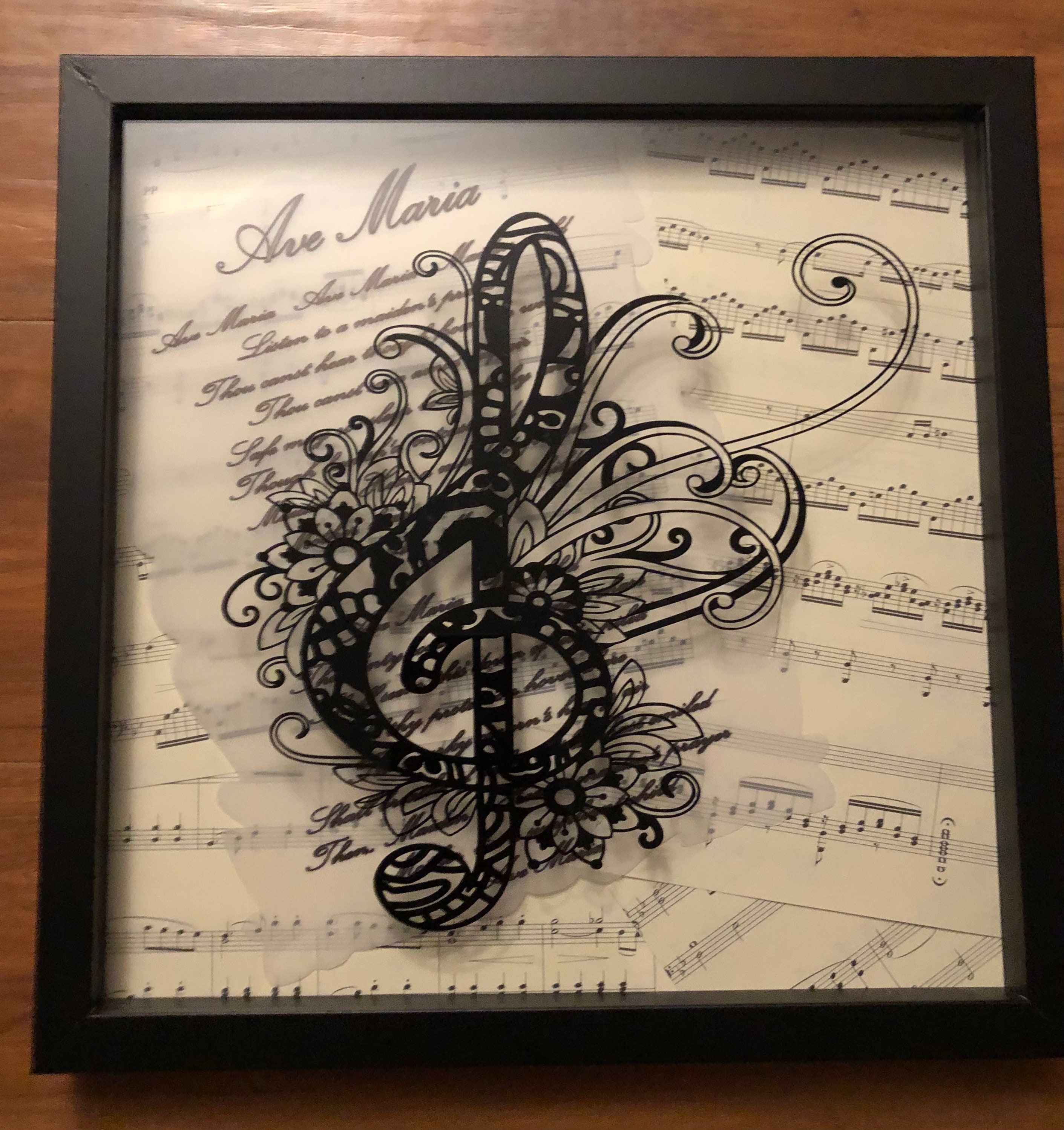 Music Note Shadow Box - Etsy