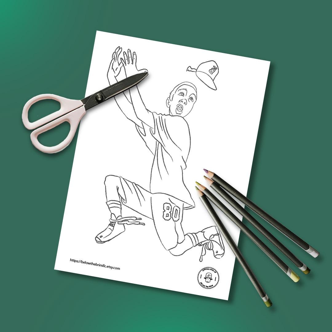 Catch the Ball Coloring Page: Hand-drawn Custom Characters (digital ...