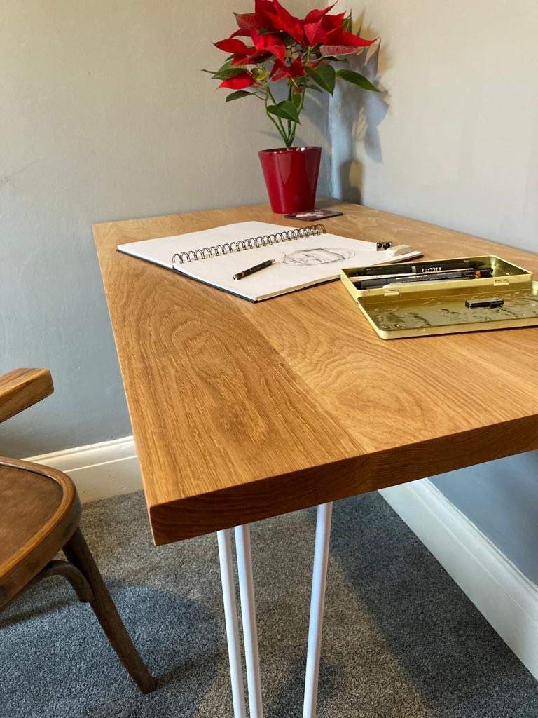 Handmade Live Edge Oak Desk Rustic Solid Wood Desk Custom - Etsy UK