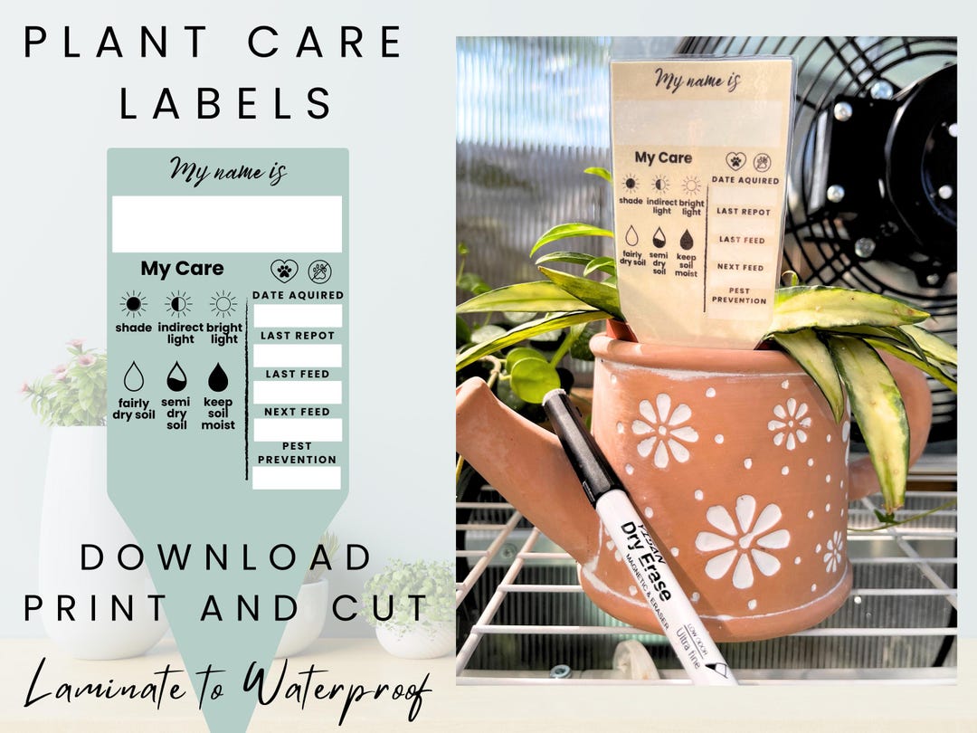 Printable Plant Care Tags Instant Download for Houseplants Propagation ...