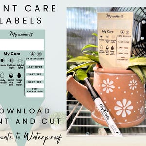 Printable Plant Care Tags Instant Download for Houseplants Propagation ...
