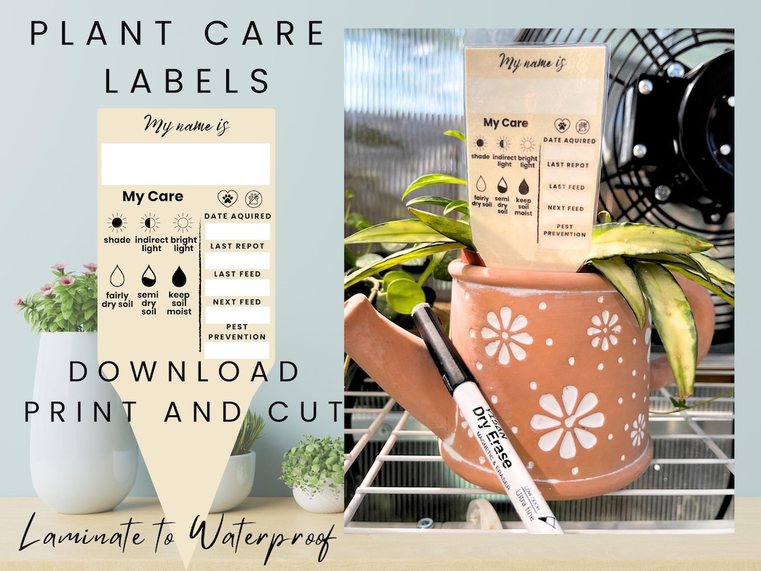 Plant Care Tags Printable Instant Download for Houseplants Propagation ...