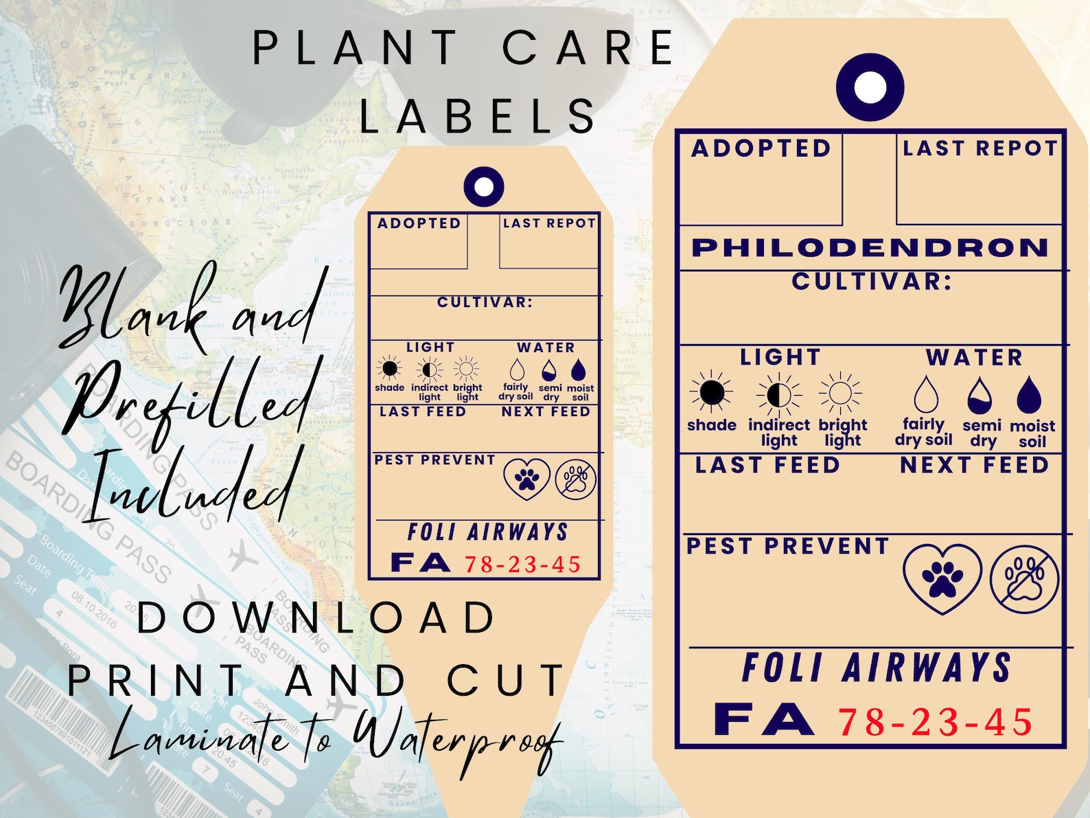 Printable Plant Care Tags Instant Download for Houseplants Propagation ...