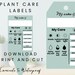 Printable Plant Care Tags Instant Download for Houseplants Propagation ...