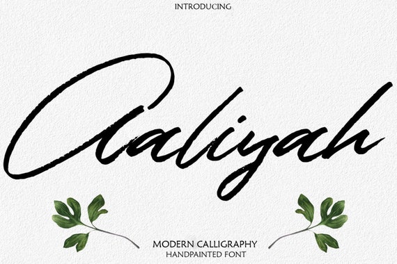 Font Fonts Aaliyah Download Digital Font Calligraphy Font | Etsy