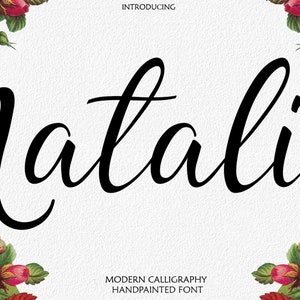 Font Fonts Natalie Download Digital Font Calligraphy Font | Etsy