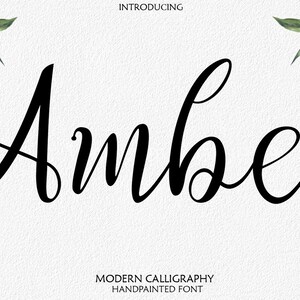 Font Fonts Amber Download Digital Font Calligraphy Font - Etsy