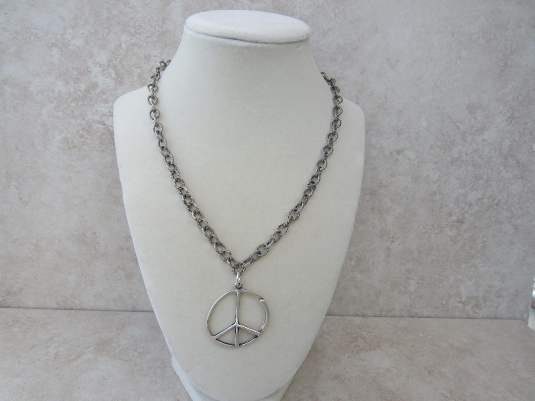 Peace Sign Necklace/peace Sign Pendant/hippie Jewelry - Etsy
