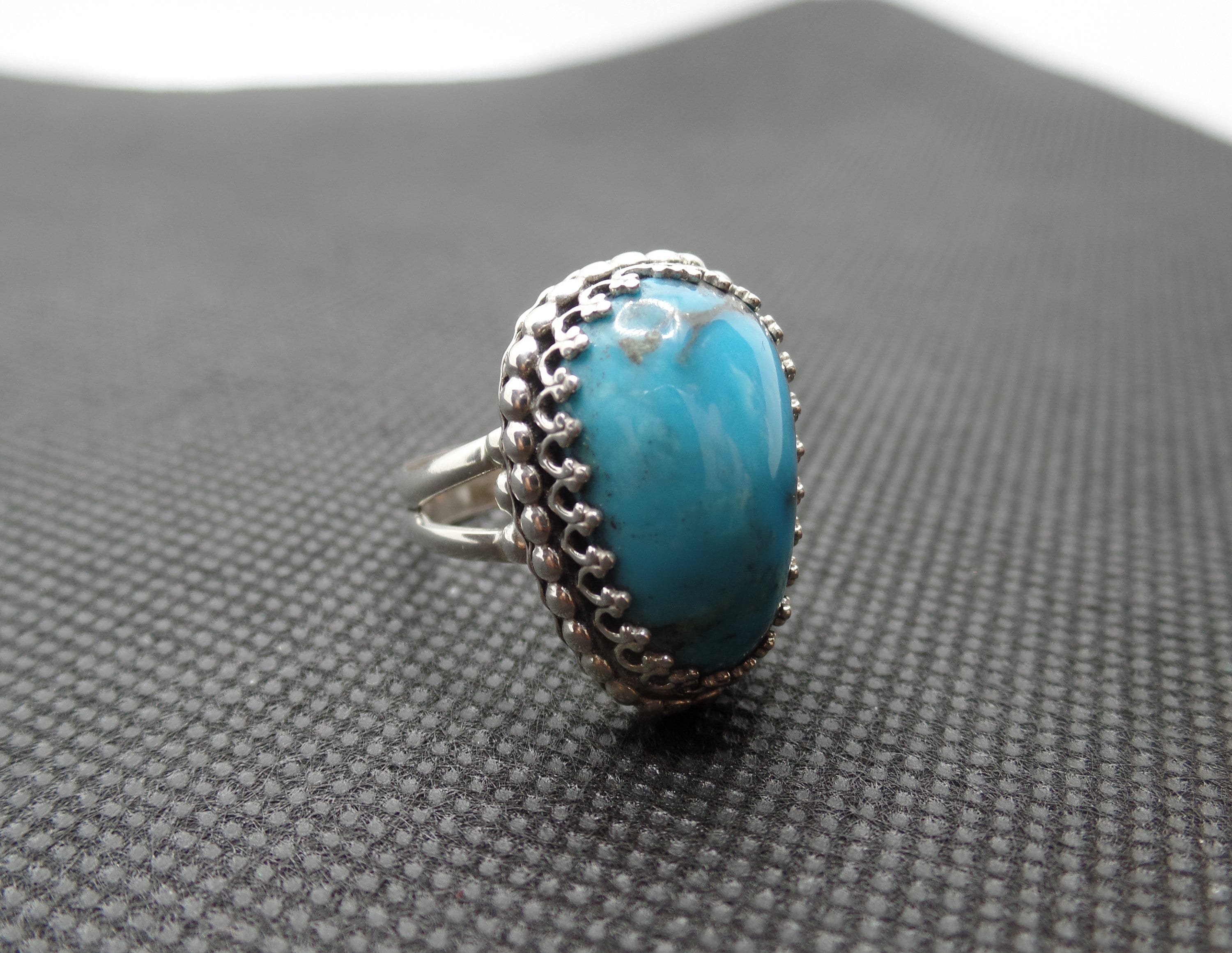 Blue Turquoise Ring, Sterling Silver Turquoise Ring, December ...
