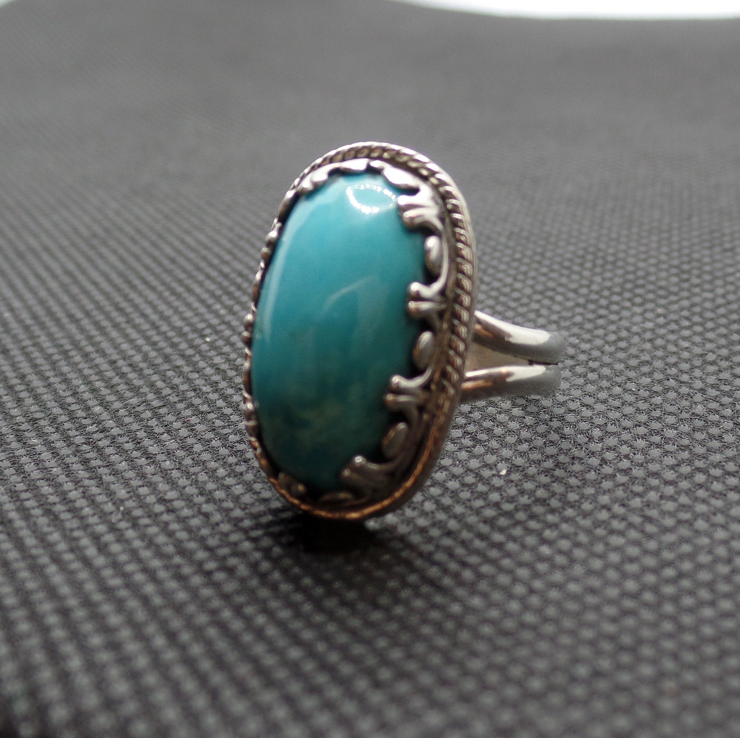 Sterling silver Turquoise ring Ladies Womens sterling silver | Etsy
