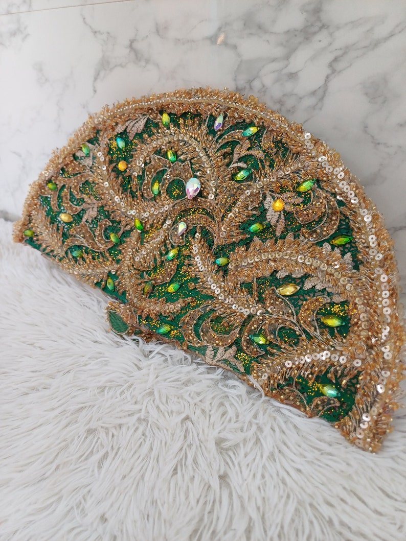 African Bridal Lace Luxury Fan Ghanaian Bridal Hand Fan Traditional ...