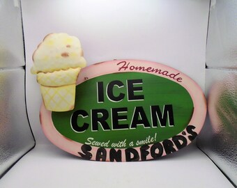 Metal Ice Cream Sign - Etsy