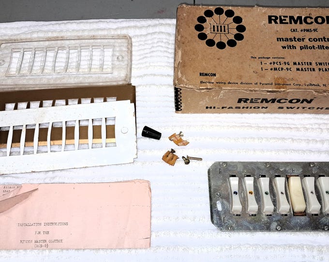 Vintage Remcon Master Control MCS-9, PCS-9G Master Switch, MCP-9C Plate ...