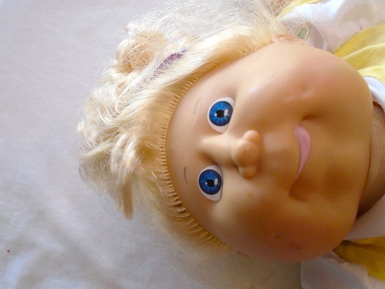 1986 Cabbage Patch Kid Doll Blonde Hair Blue Eyes Dimples Tongue Cornsilk HM 11 - Etsy