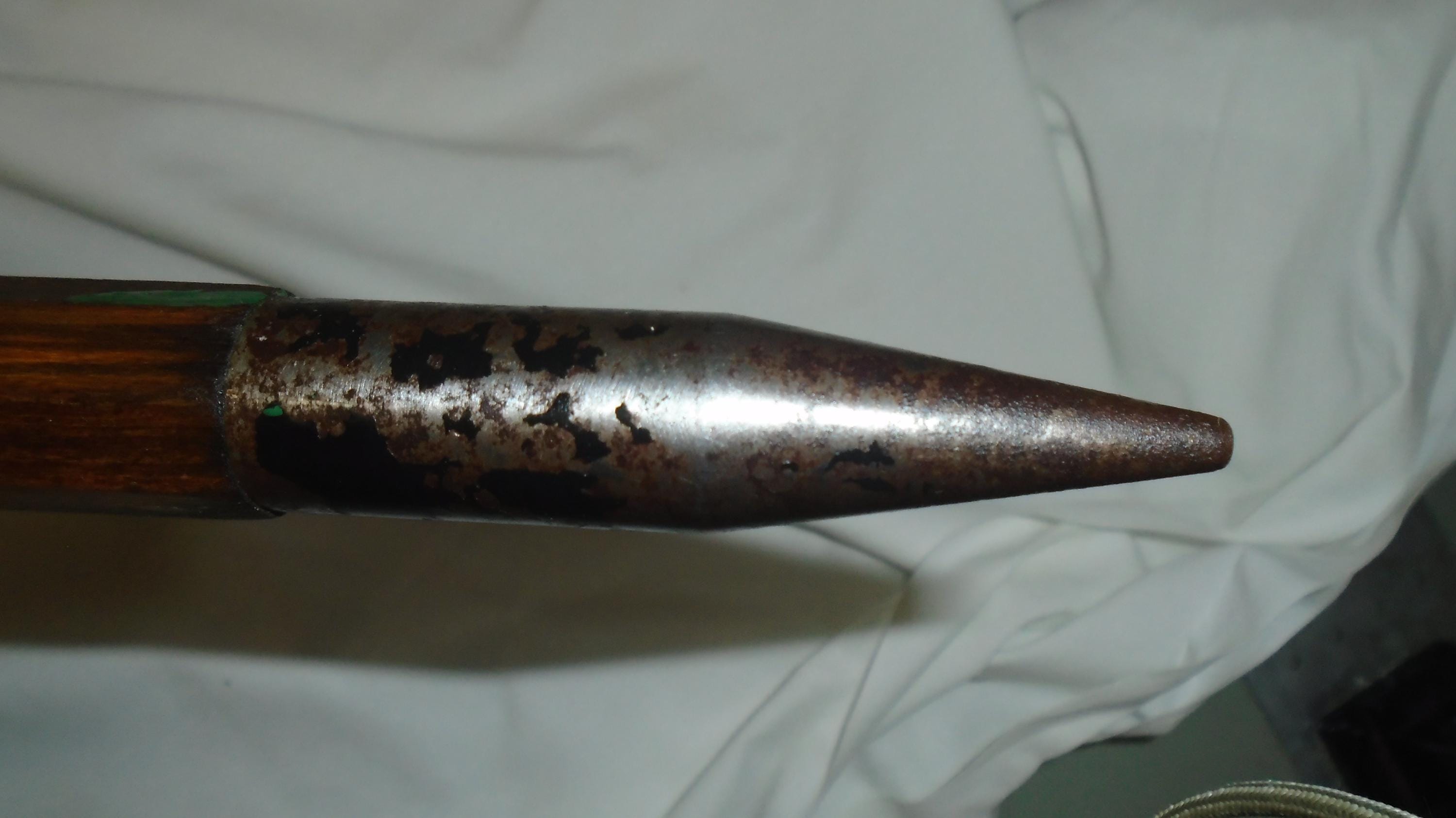 Antique German Cane Curved Pick Hammer Handle W/ Steel Tip Octagon Wood ...