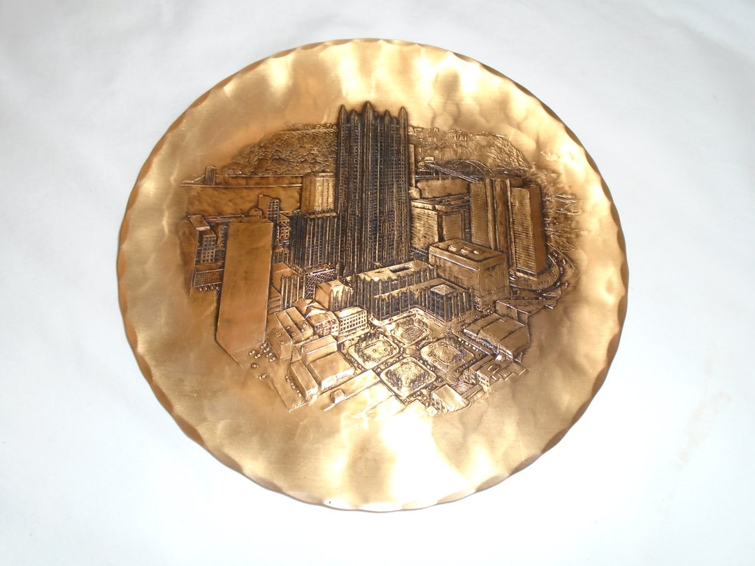 Pittsburgh Skyline Bronze Plate Hanging 9" Art Collectible - Etsy