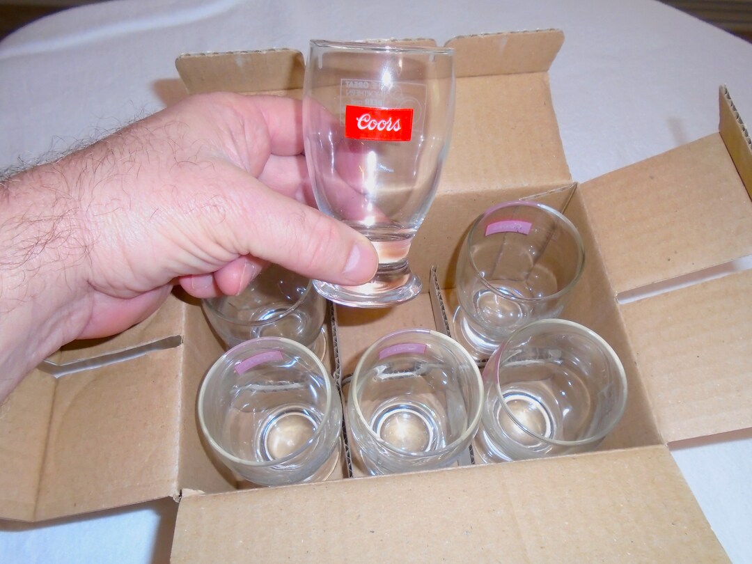 NEW RARE Coors Beer Glass Set Durobor Brussels Glass 647/15 Vtg 5 1/4 ...