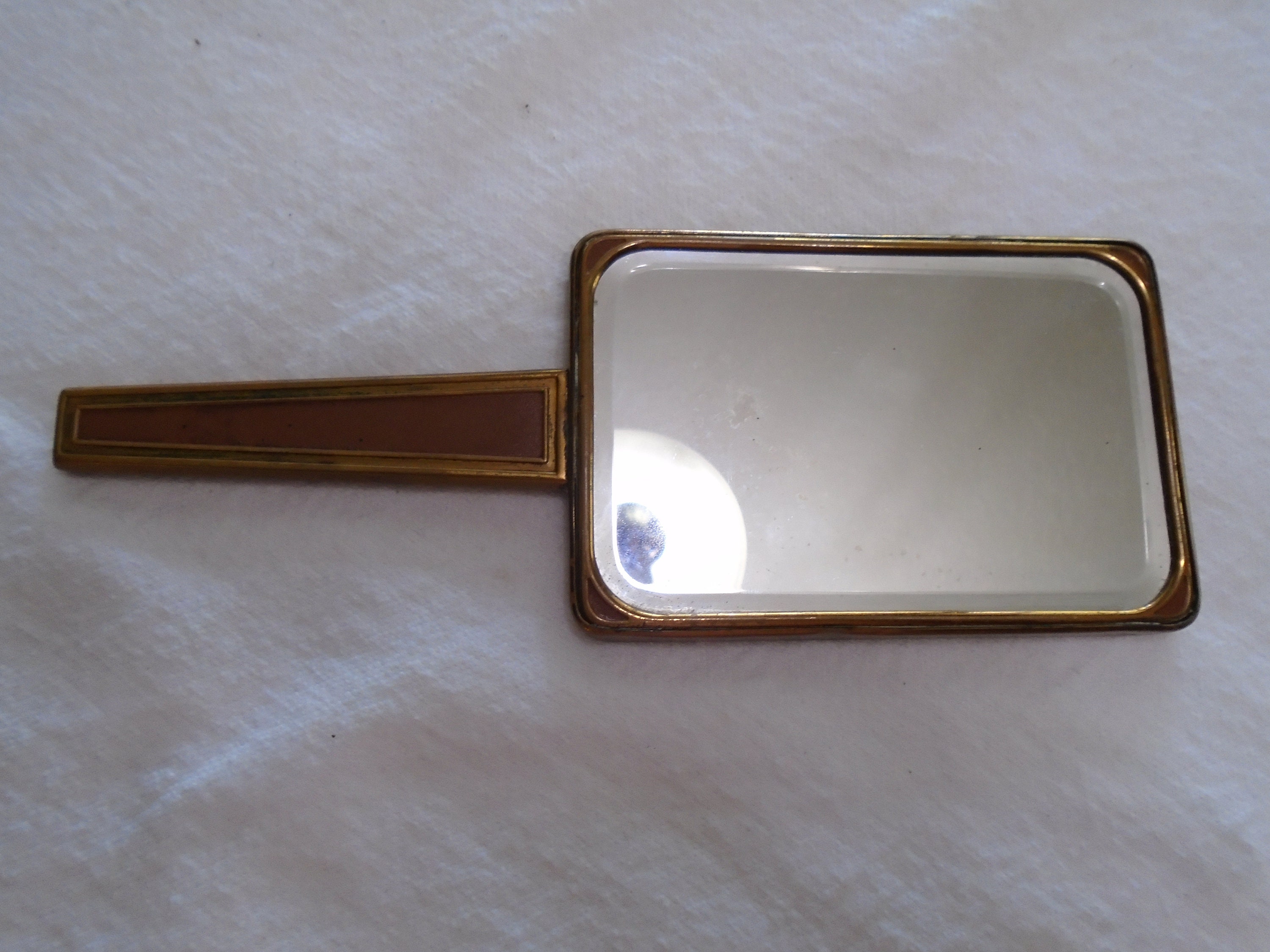 Antique Art Deco Vanity Mirror Beveled Rectangle Brass Circa - Etsy