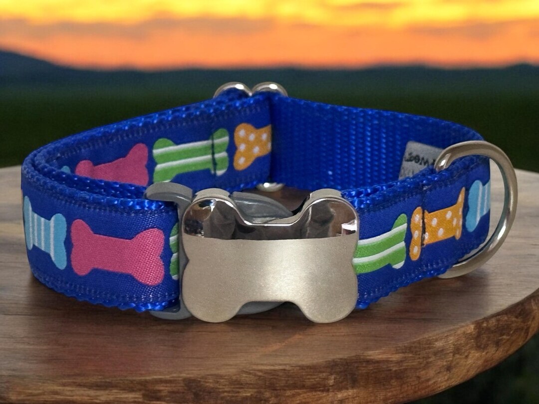 Dog Bone Collar: Handmade 1-inch Ribbon Collar - Etsy