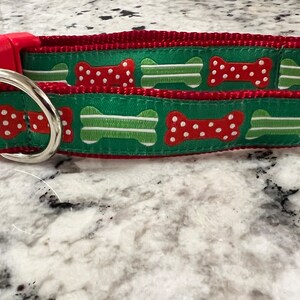 Christmas Doggy Bones Dog Collar - Etsy