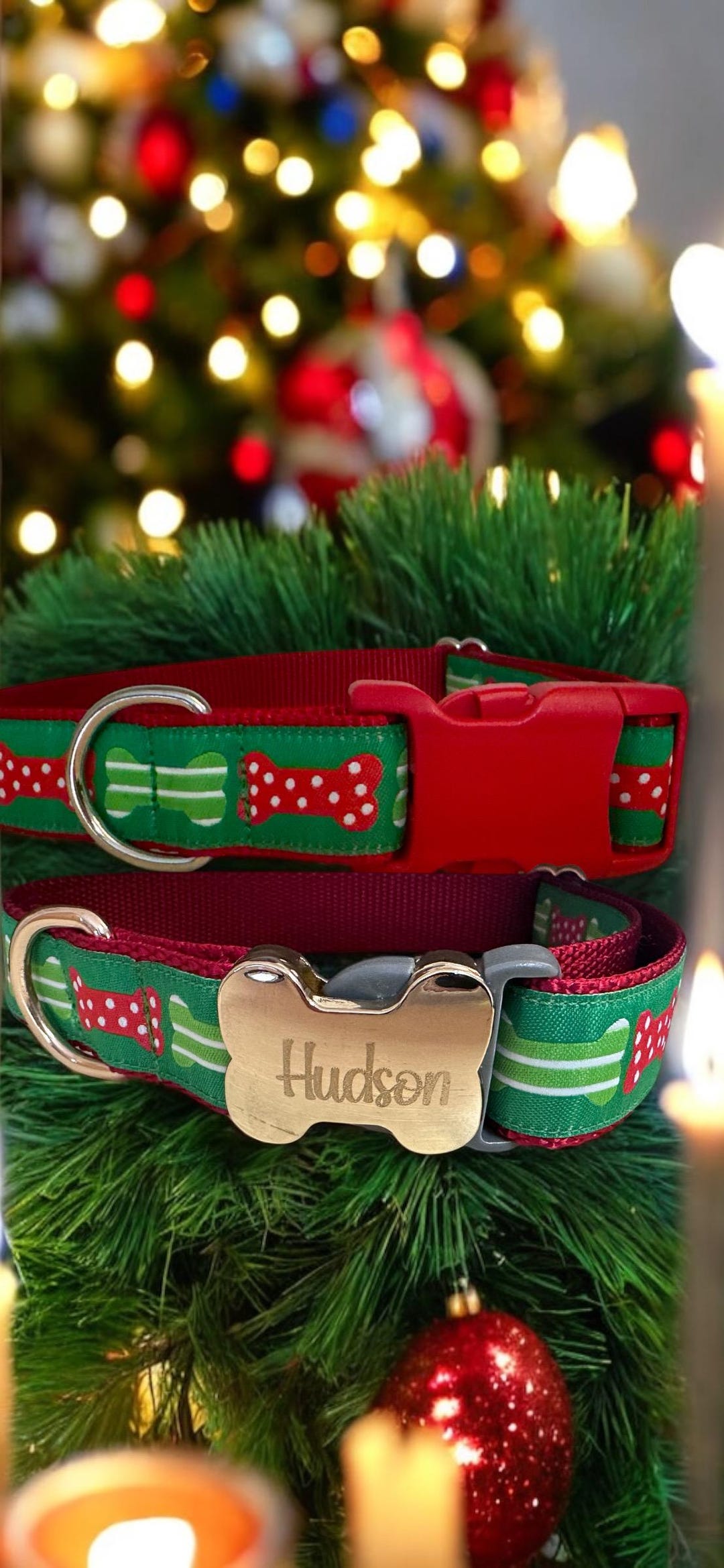 Christmas Doggy Bones Dog Collar - Etsy