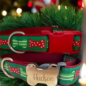 Christmas Doggy Bones Dog Collar - Etsy