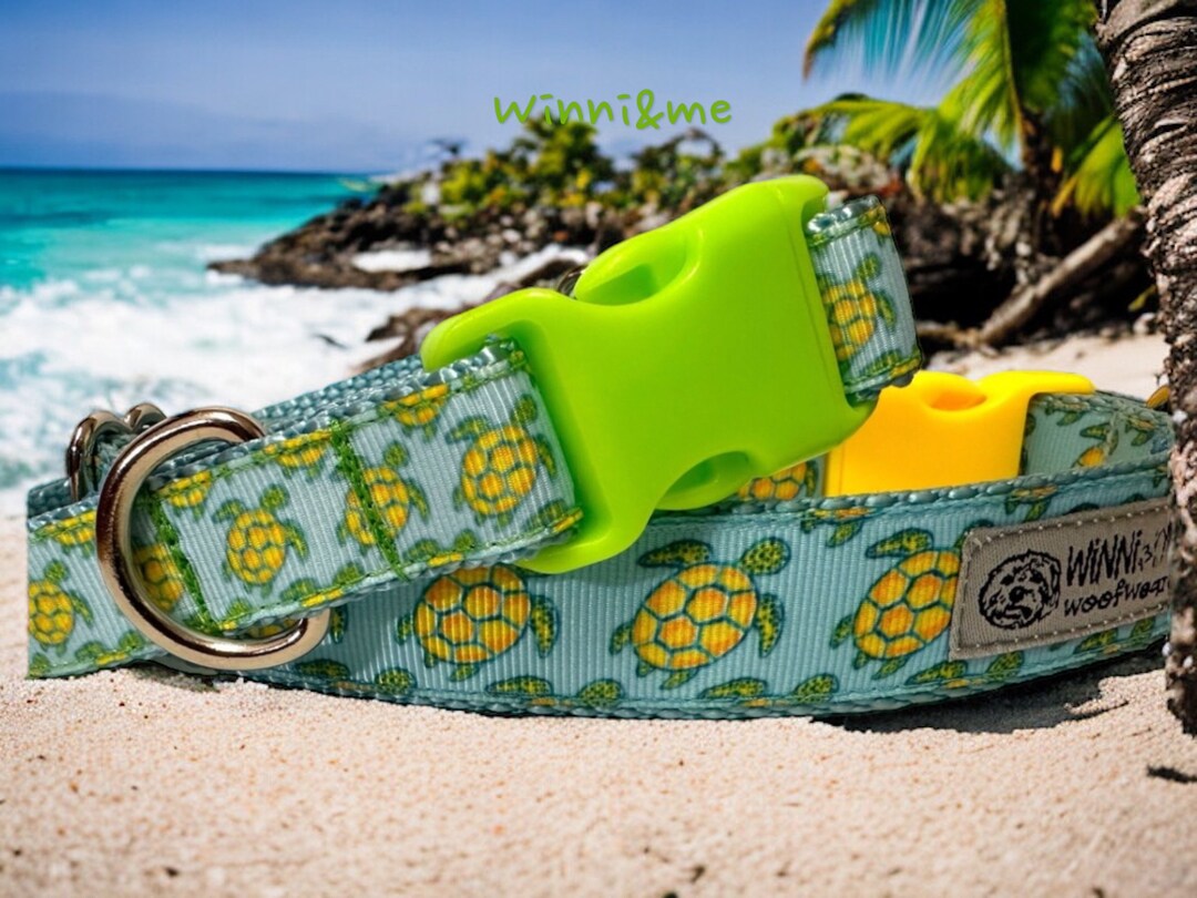 Sea Turtle Dog Collar: Handmade Ribbon Collar - Etsy