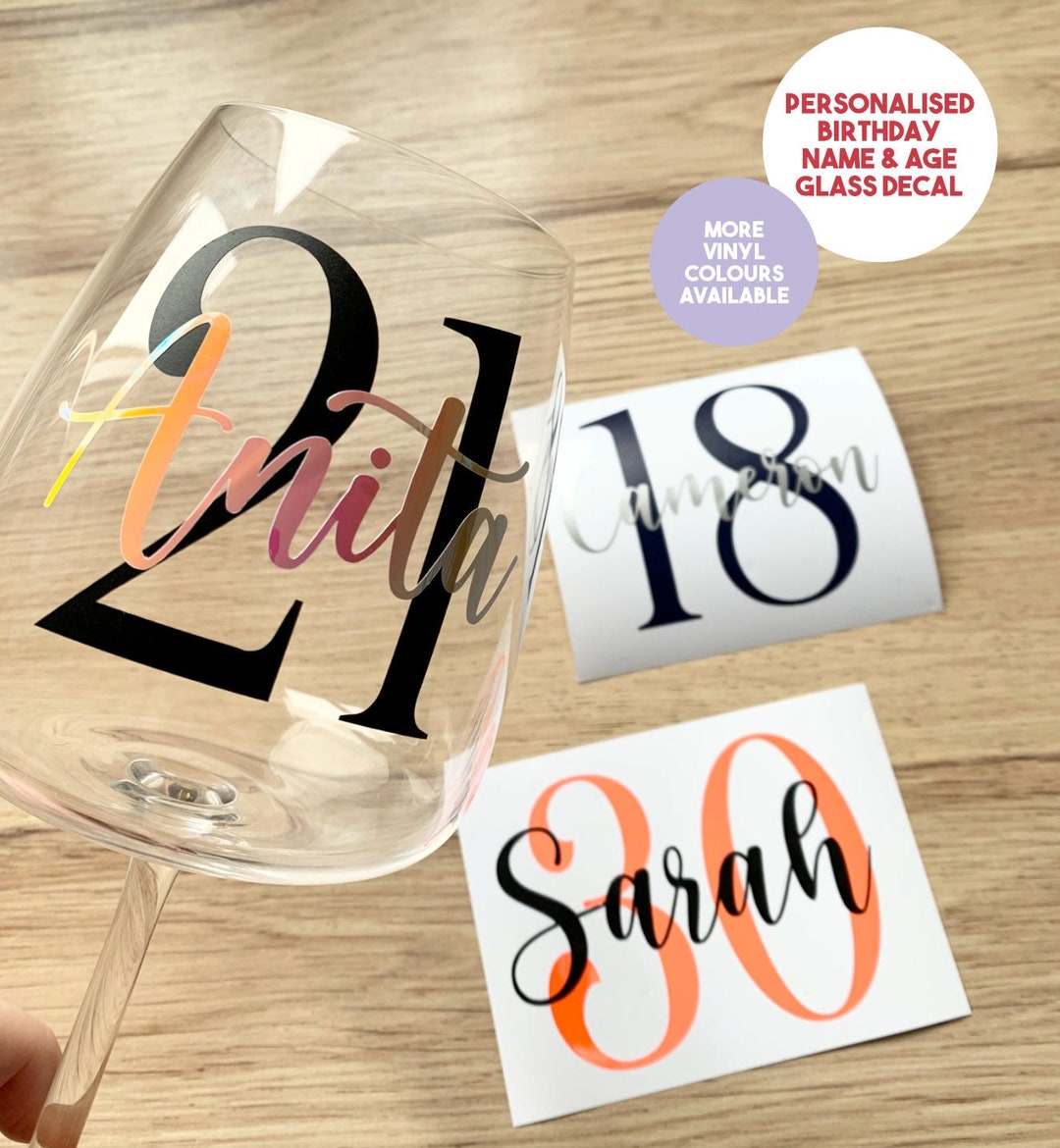 Personalised Birthday Glass Decal Personalised Gift - Etsy