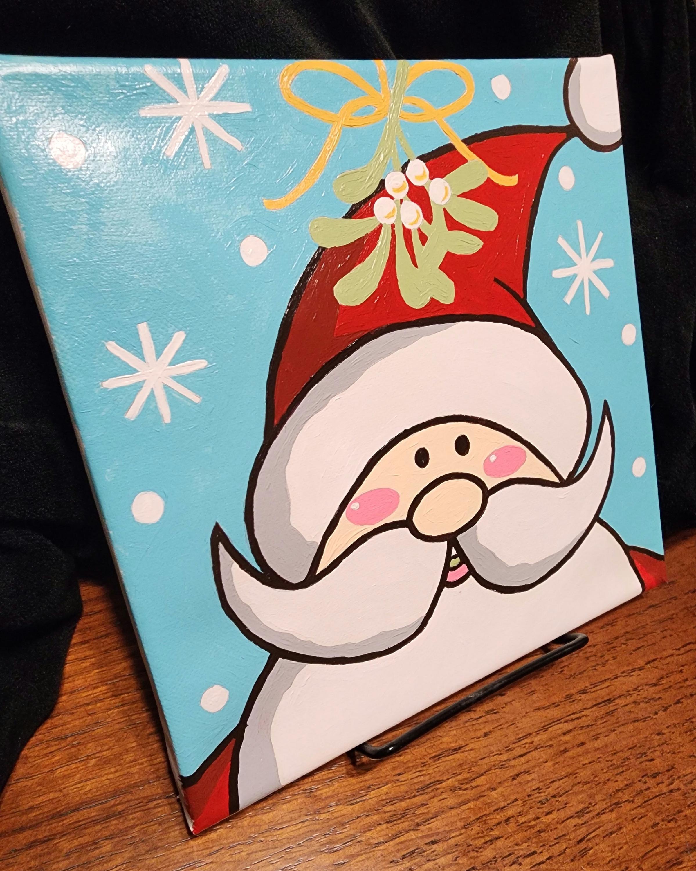 Hand Painted Santa Claus Canvas - Etsy