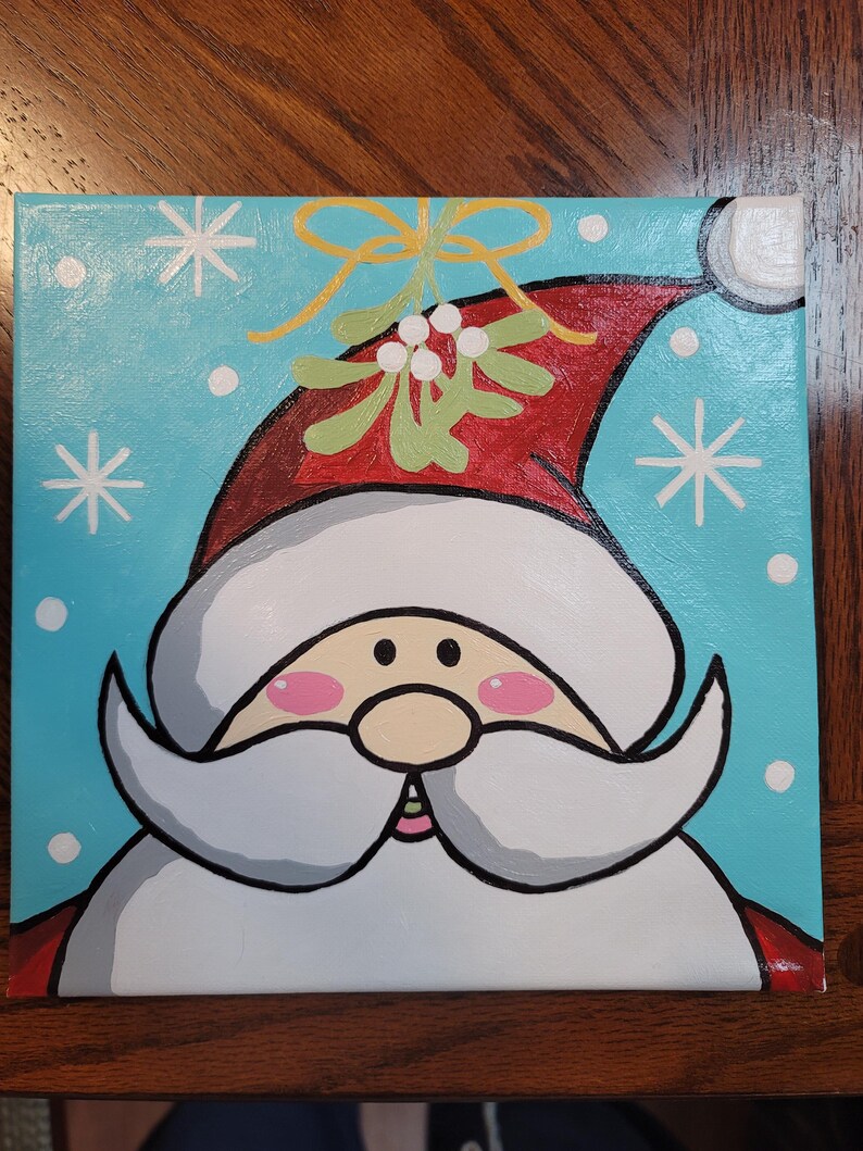 Hand Painted Santa Claus Canvas - Etsy