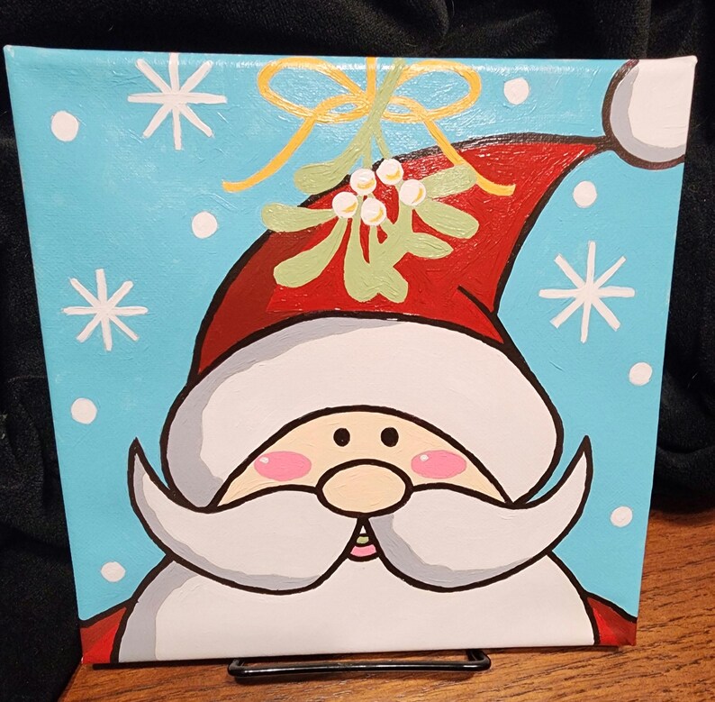 Hand Painted Santa Claus Canvas - Etsy
