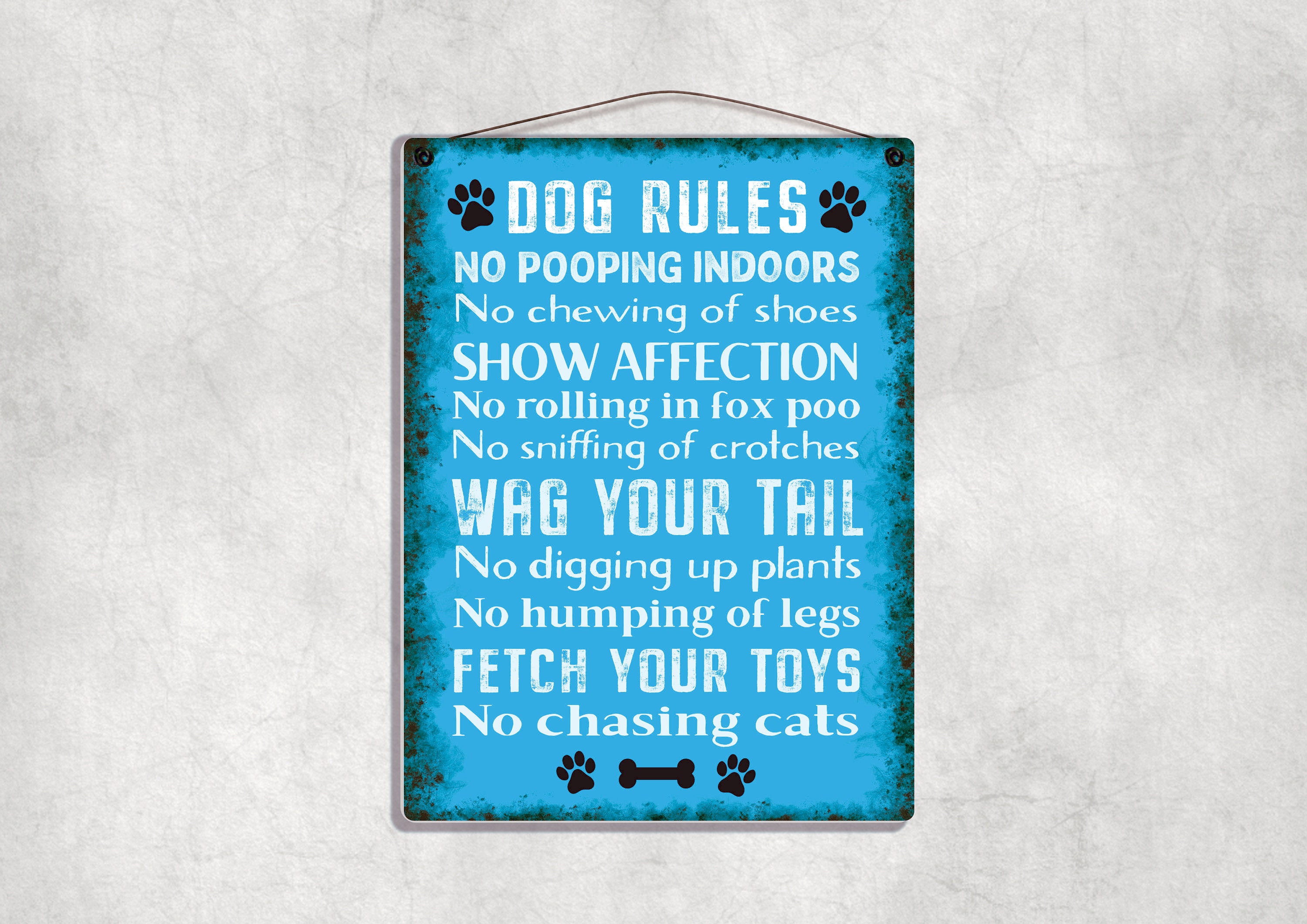 Dog Rules Sign various Colours Available - Etsy