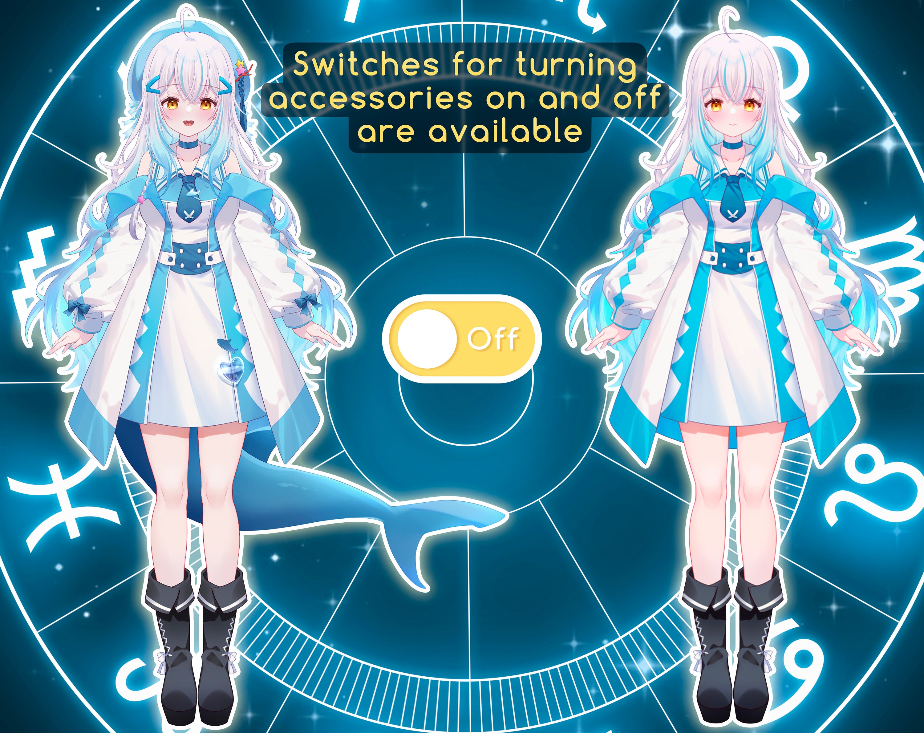 Live2d Vtuber Model for Commercial Use! Girl Dolphin Vtuber (ready to ...