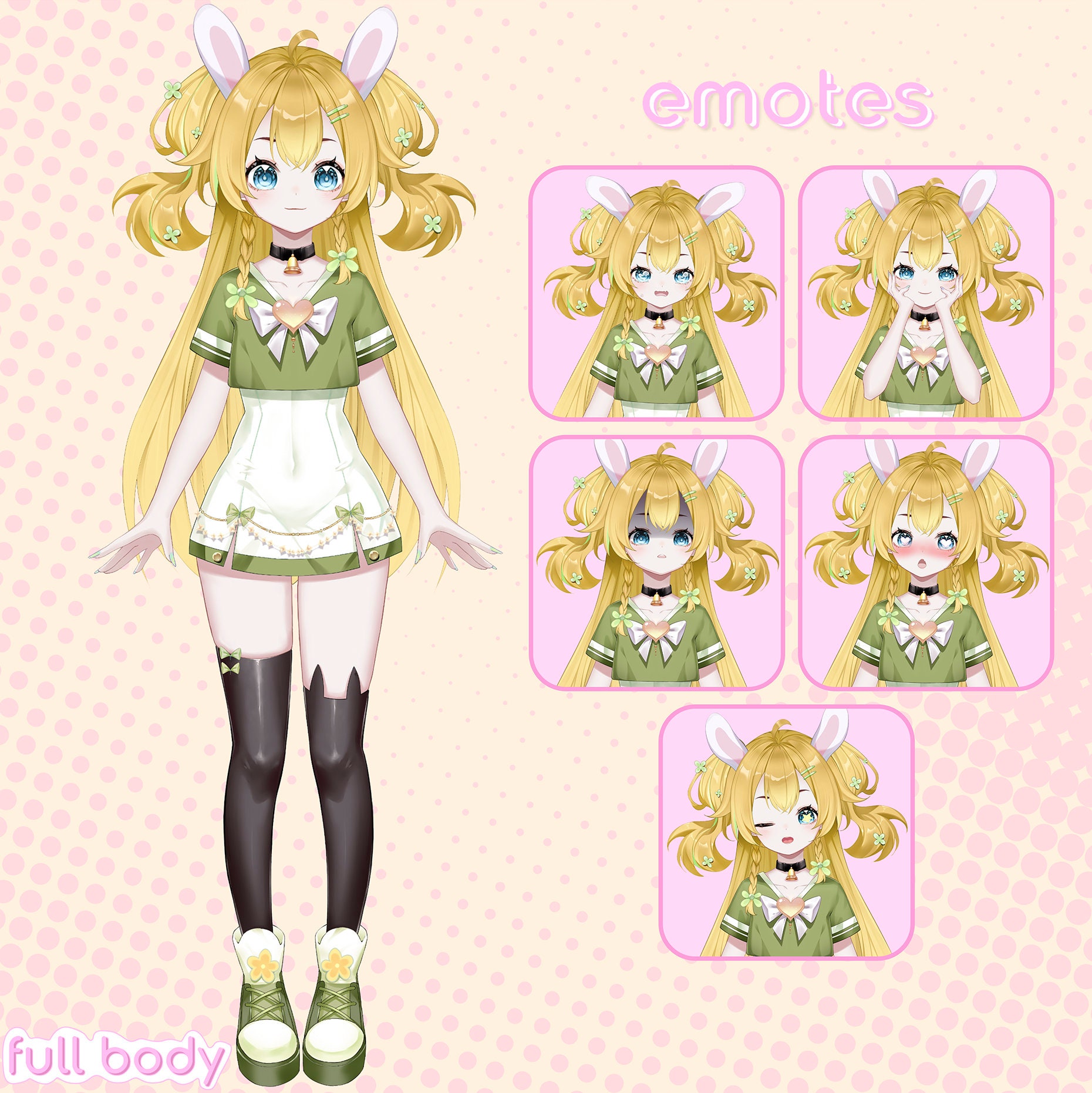 Girl Rabbit Vtuber Model Full Body/fully Rigged Live2d Anime - Etsy ...