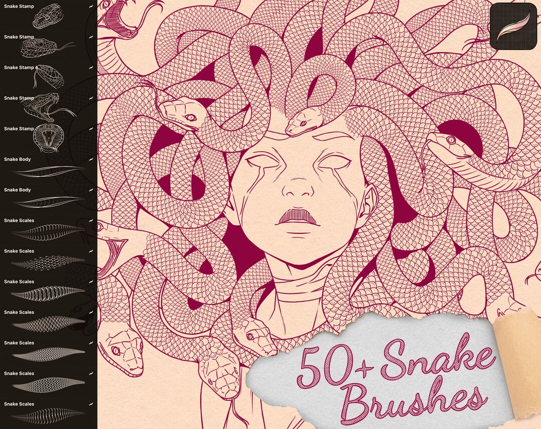56 Snake Brushes for Procreate | Scales, Structure, Snake Body ...