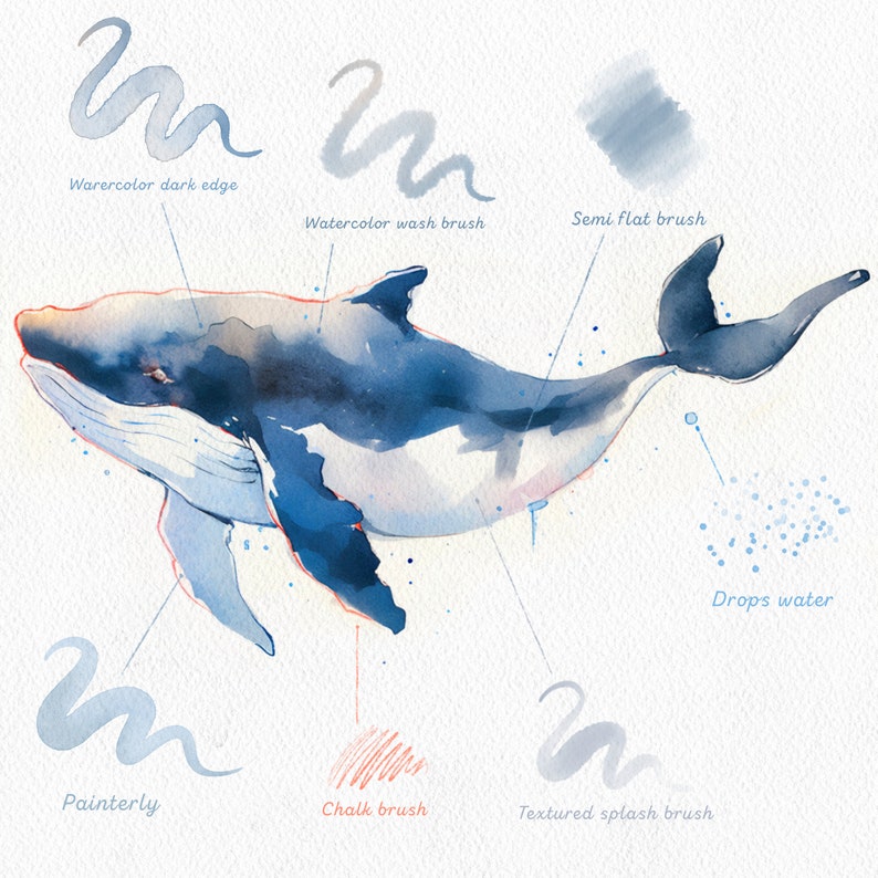 Realistic Triton Watercolor Brushes for Procreate | Includes Water ...