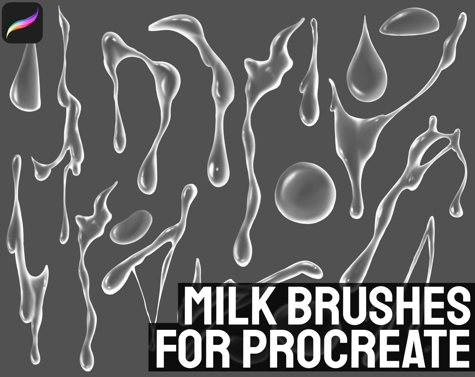 Milk Liquid Brush Set for Procraete | Milk Stamps for Procreate - Etsy