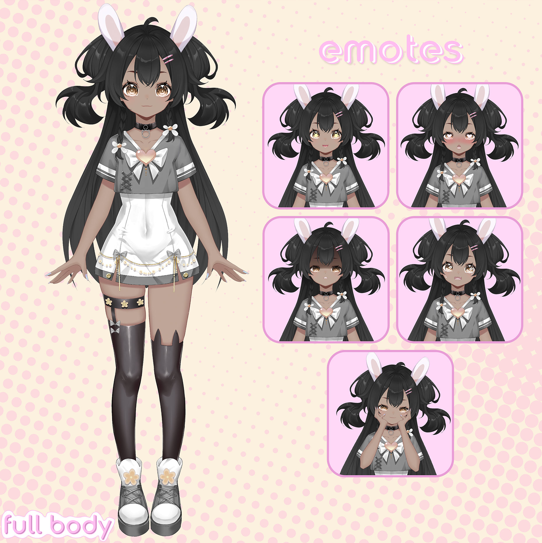 Girl Rabbit Vtuber Model Full Body/fully Rigged Live2d Anime - Etsy ...