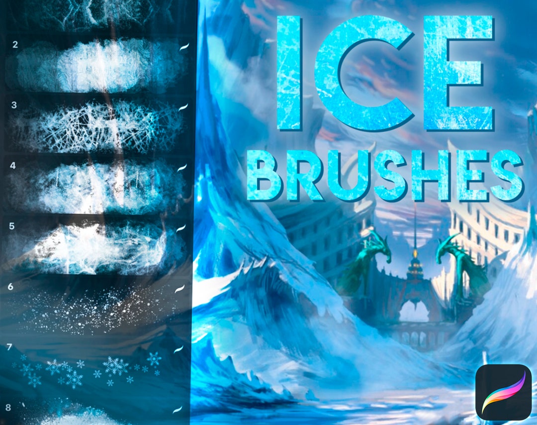 Ice, Snow Brushes Set for Procreate, Christmas Textures and Stamps - Etsy