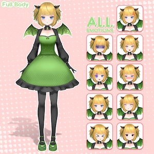 Live2d Vtuber Model for Commercial Use the Evil Demon ready to Use Full ...