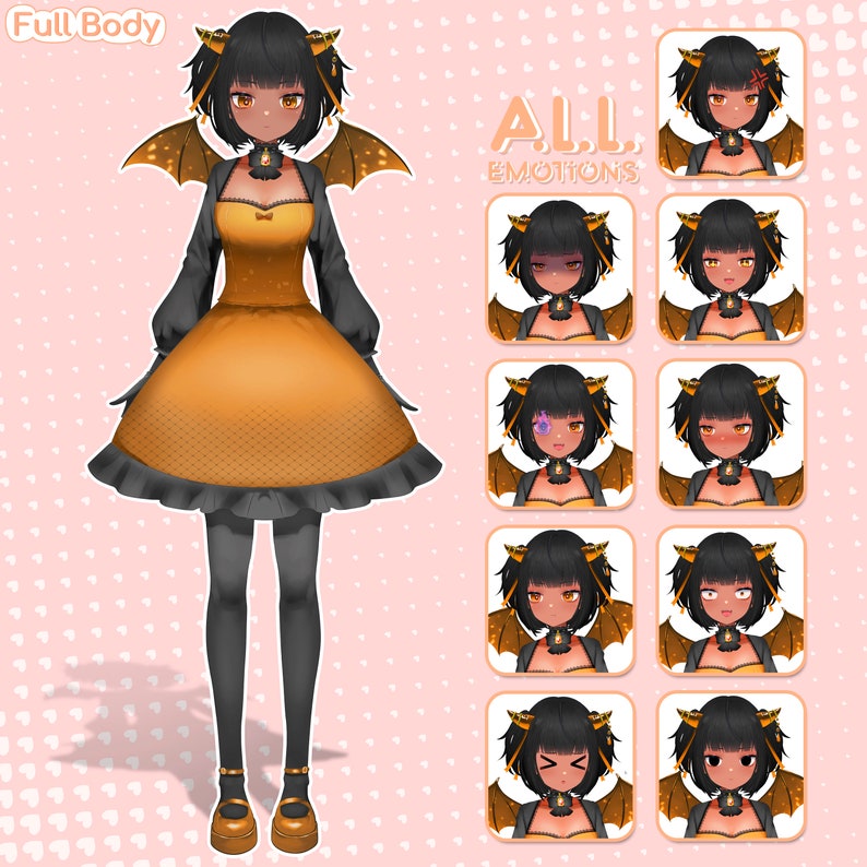 Live2d Vtuber Model for Commercial Use! the Evil Demon (ready to Use ...