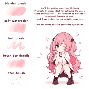 Procreate Soft Brush Set in Anime Style, Manga Brush Set, Procreate ...