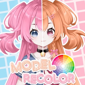 Vtuber Model Re-color Service Change Hair Color, Eye Color, Model Re ...
