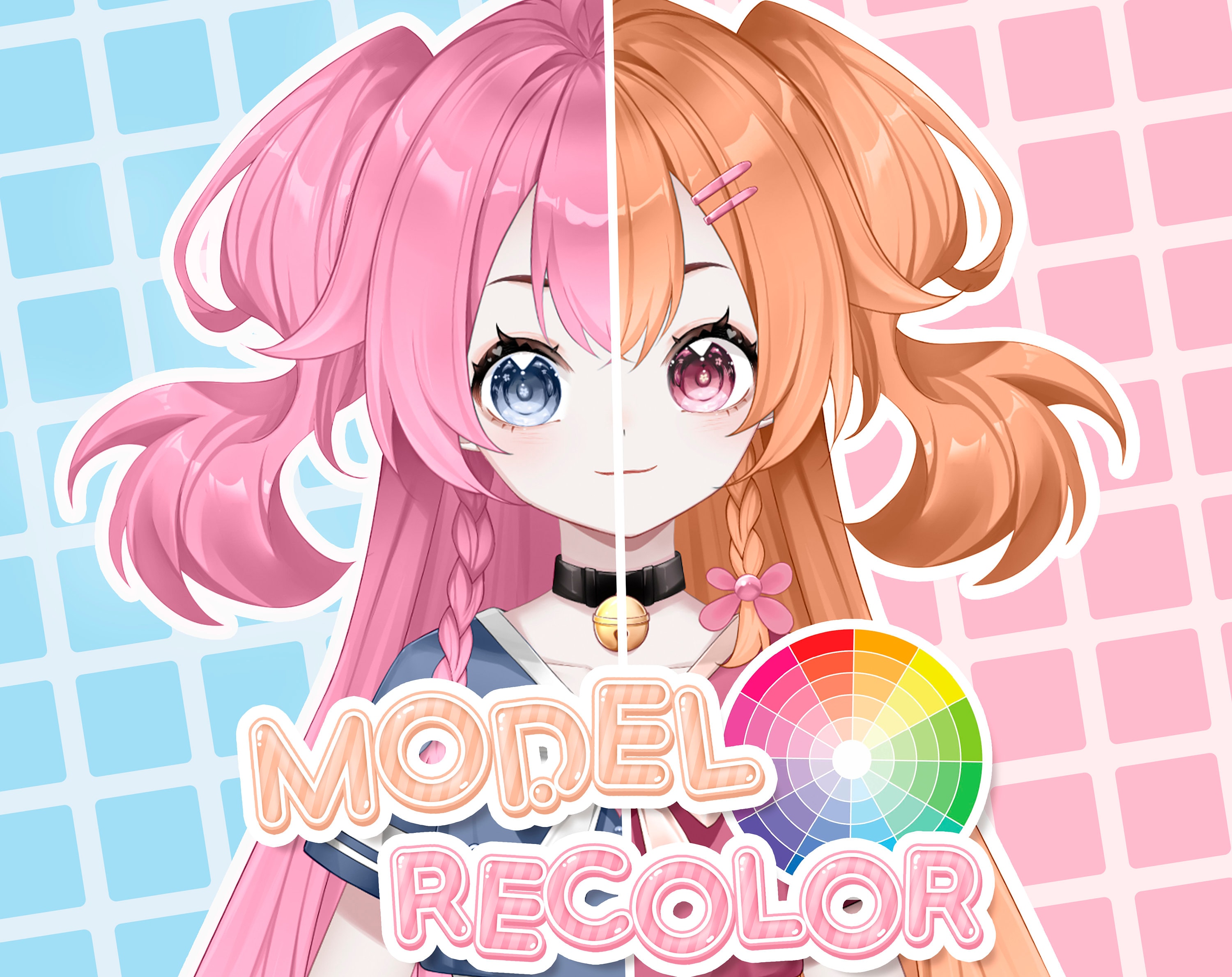 Service de recoloration de modèle VTuber Changer la couleur des cheveux, la couleur des yeux ...