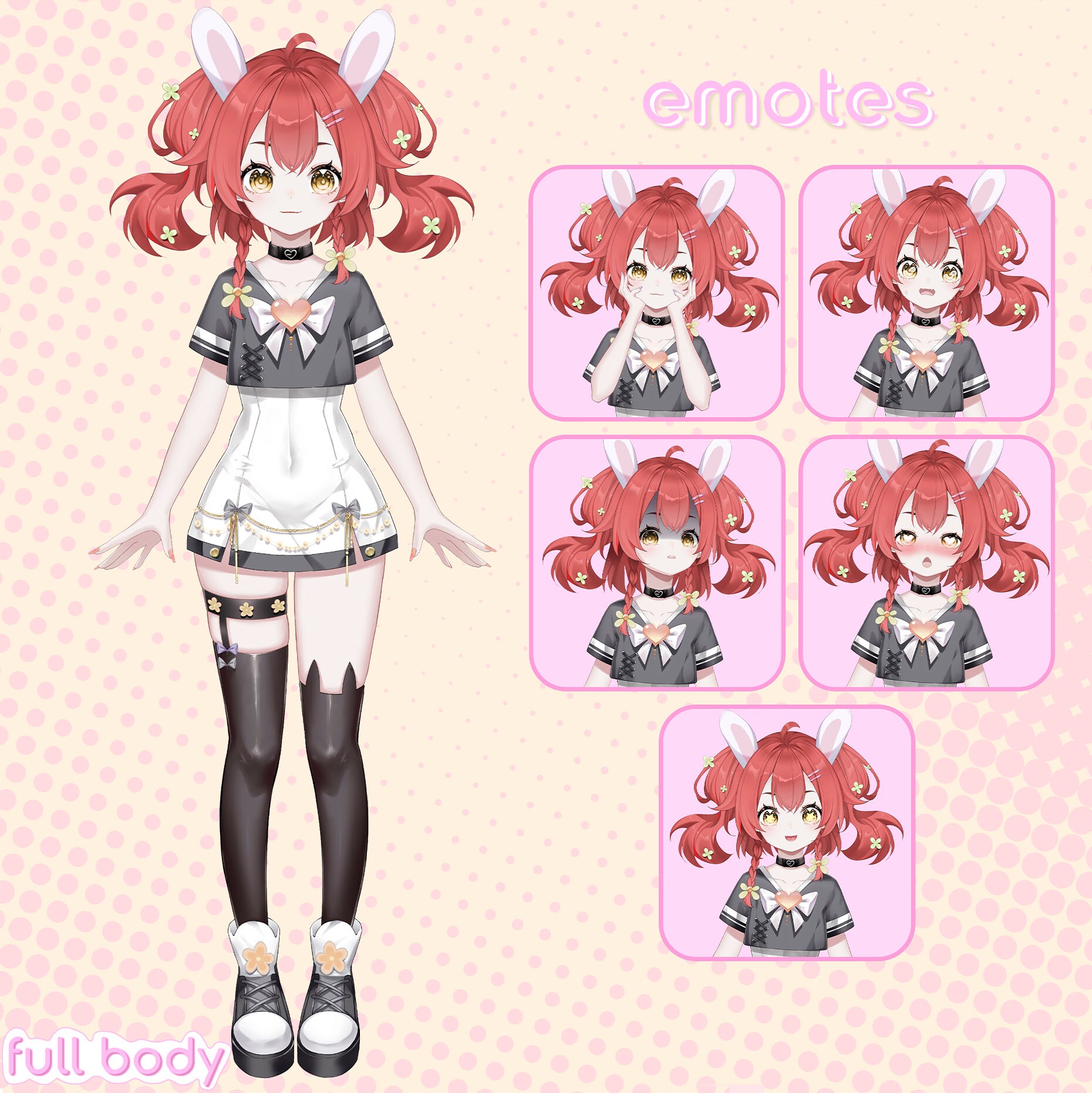 Girl Rabbit Vtuber Model | Full Body/fully Rigged Live2d Anime Model ...